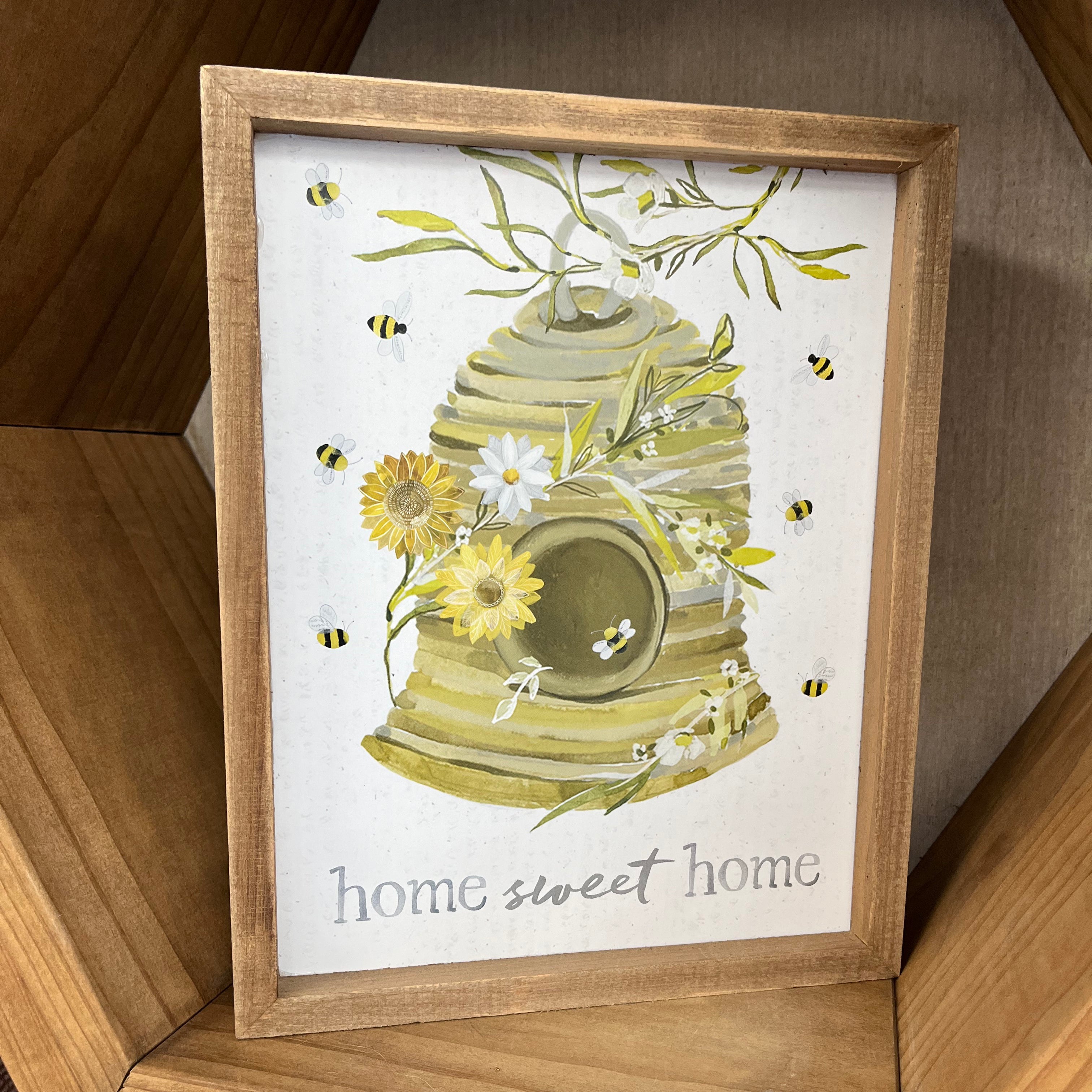 Home Sweet Home Bee Hive Inset Box Sign – Pigeon Mountain Trading Company